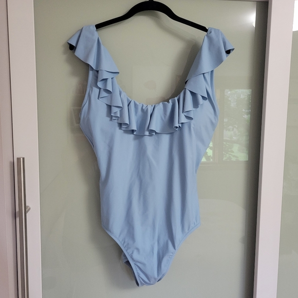 J. Crew | Swim | Nwt J Crew Ruffled One Piece Periwinkle Swimsuit ...